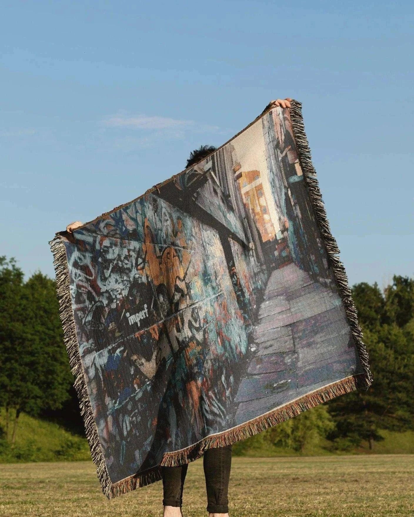Graffiti Street Throw Blanket | imperf