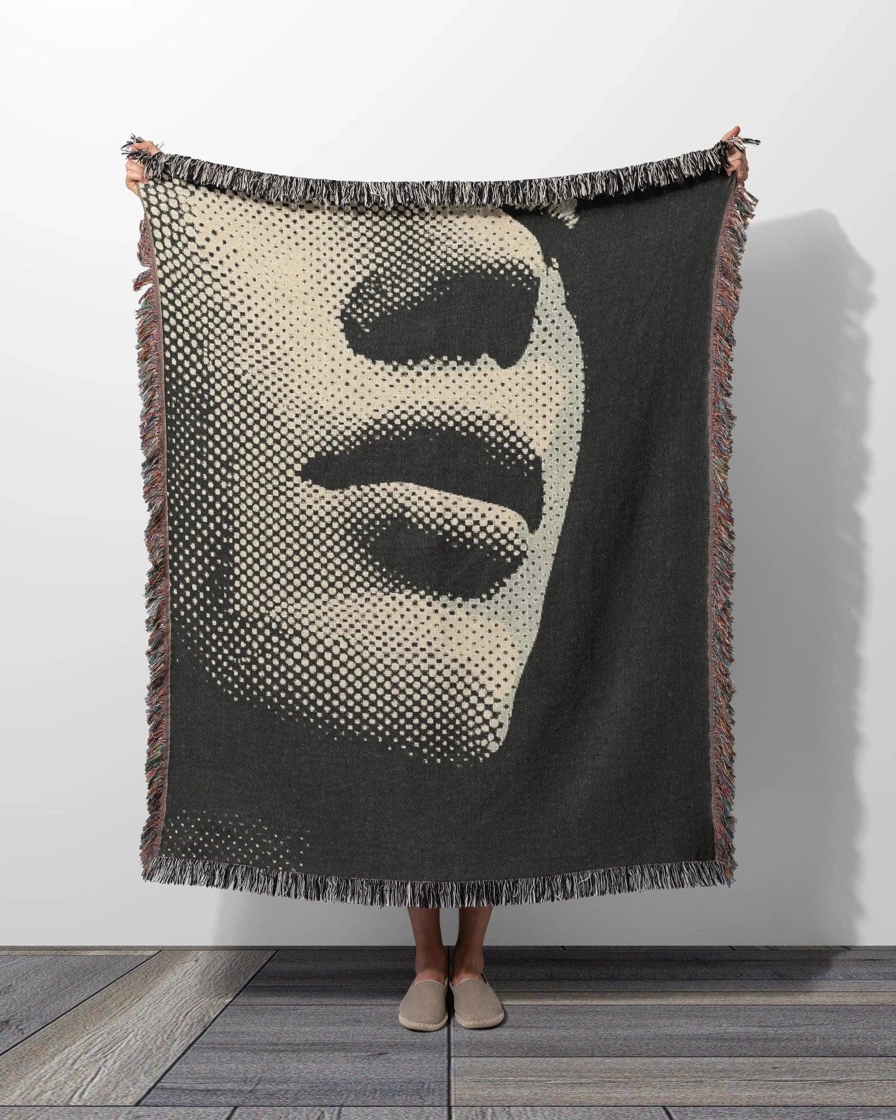 Half Tone Face Throw Blanket | imperf